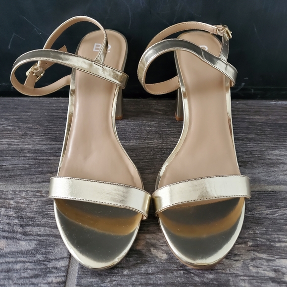 bp | Shoes | New Bp Lula Block Heel Slingback Sandals Gold | Poshmark